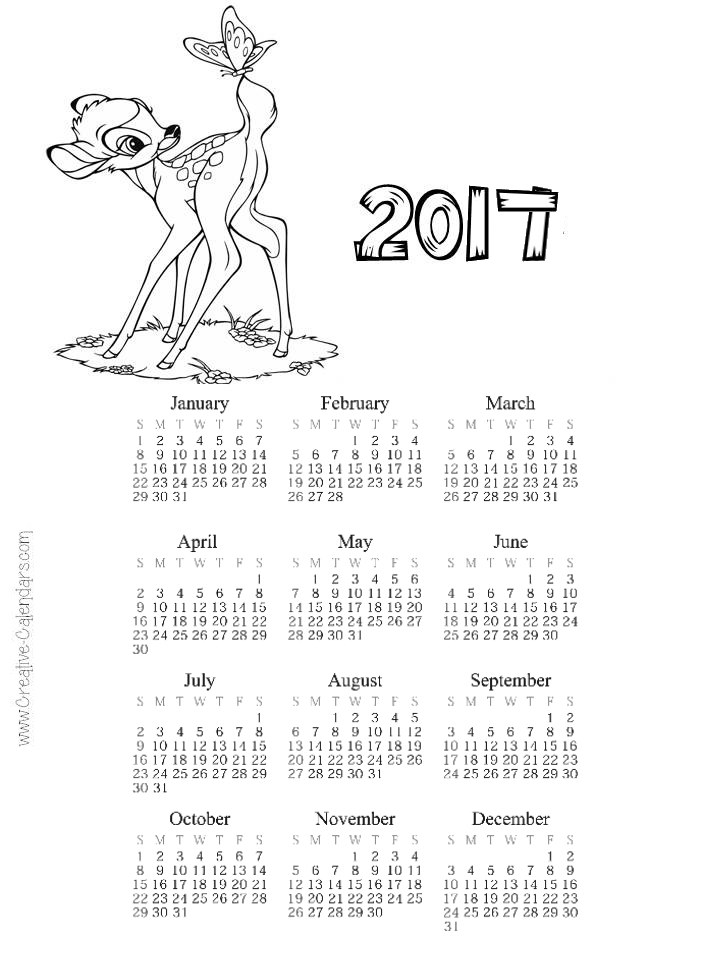Free Printable Coloring Calendars