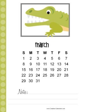 Cute Calendar with Animals | Customize online and print at home