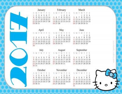 Free Printable Hello Kitty Calendars