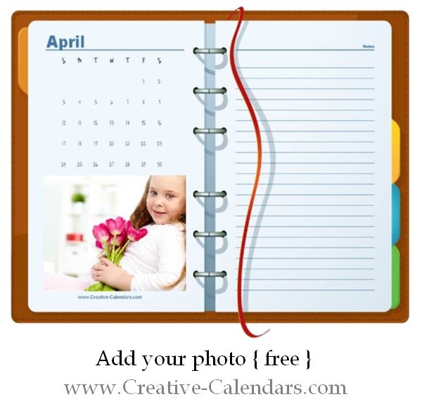 Notebook Style Photo Calendar