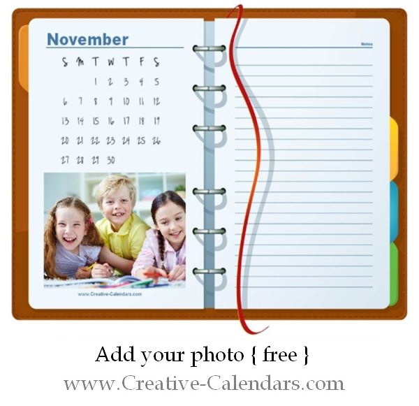 Notebook Style Photo Calendar