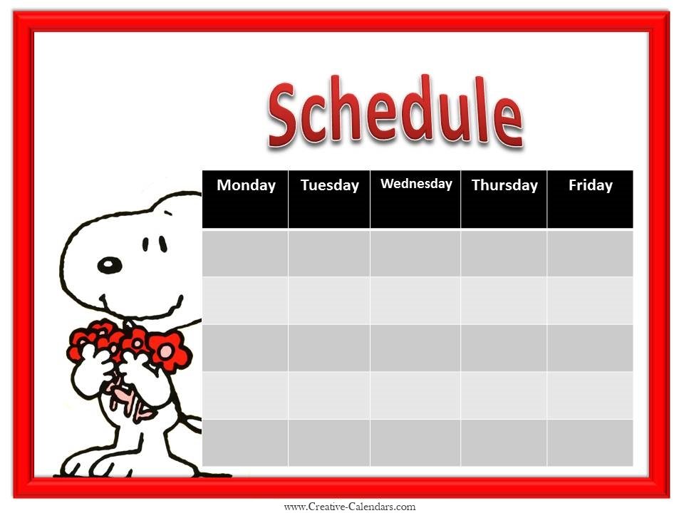Printable Weekly Calendar