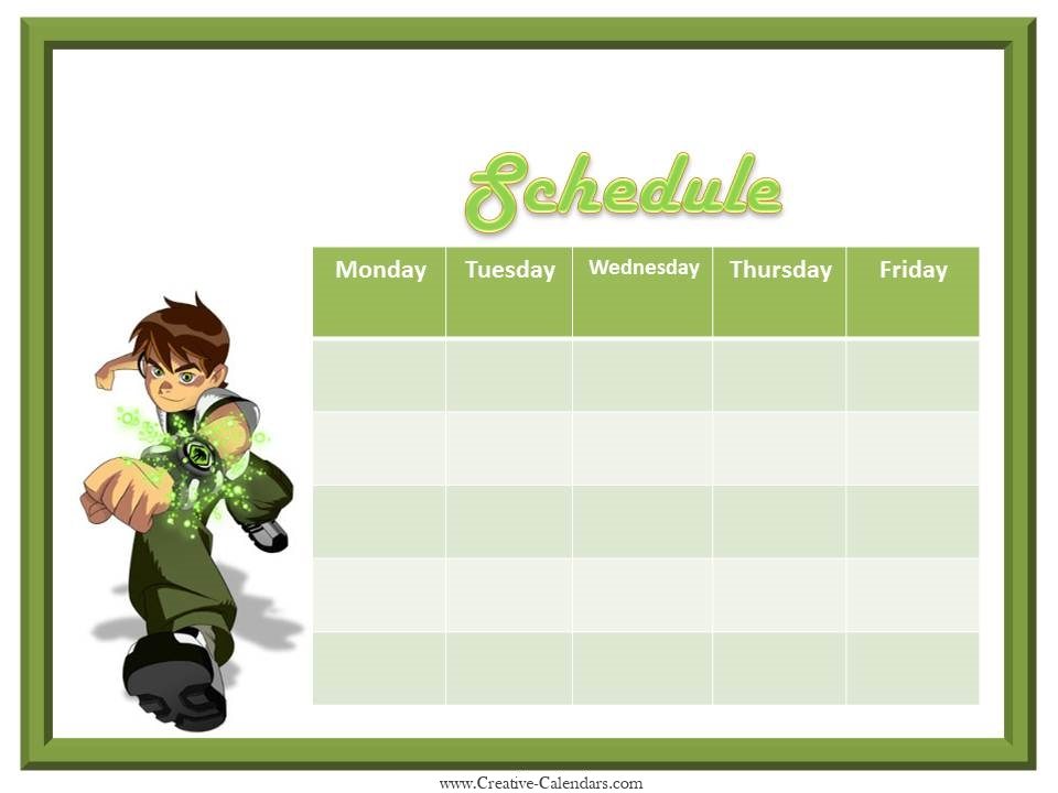Printable Weekly Calendar