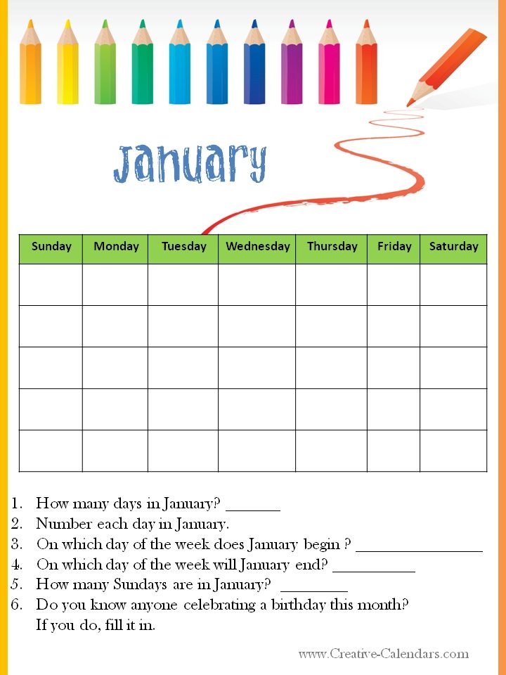 Calendar Worksheets Calendar Worksheets